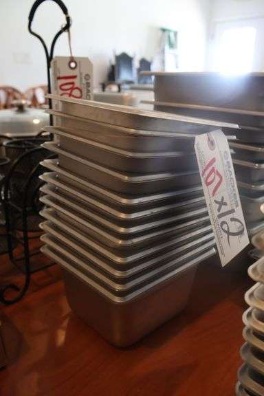 Times 12 - 1/6 x 4" stainless inset pans - no lids - Backes Commercial ...