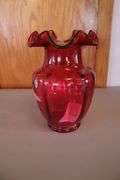 Fenton Art Glass Mary Gregory Collection 2001 - 10" cranberry vase ...