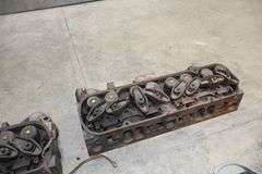Set of Pontiac cast iron small block 6X cylinder heads - were off of a ...