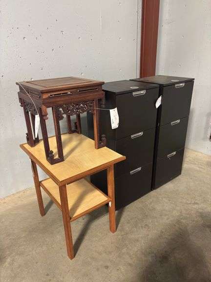 Furniture Lot - 4 Pieces - Filing Cabinets, Coffee Side Tables ...