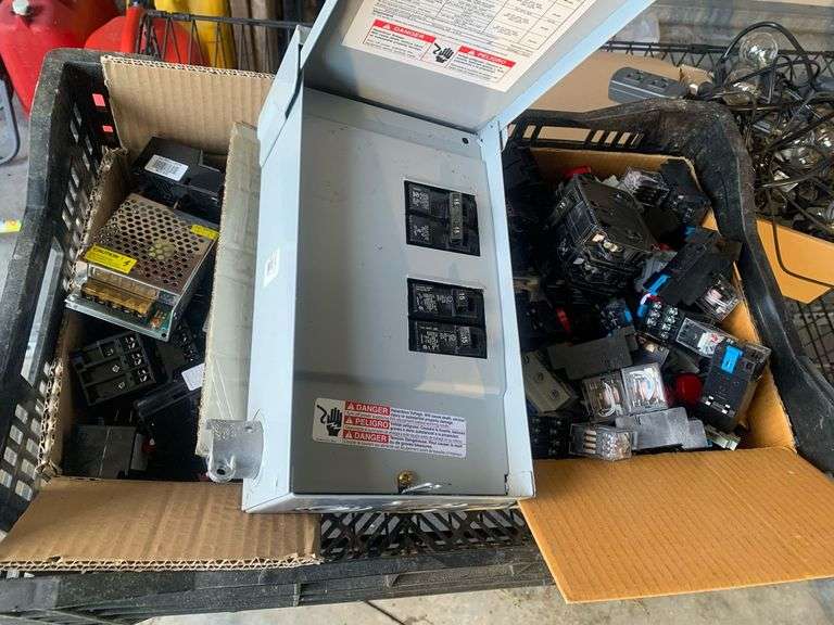 Electrical Lot - Panel, Relays, Breakers, etc. - Beekman Auctions Ltd