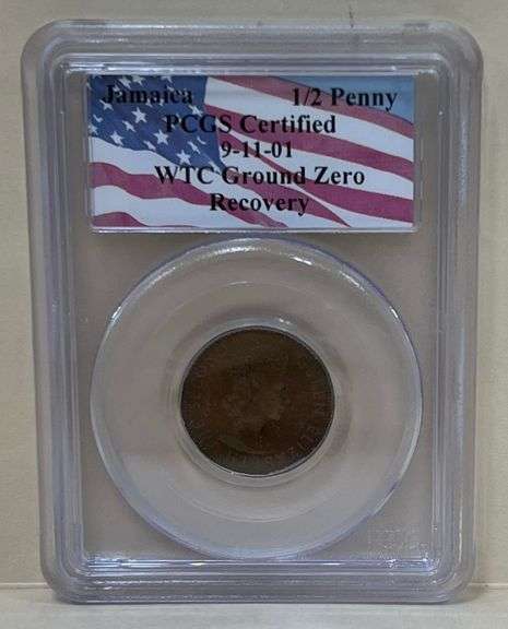 PCGS Certified World Trade Center Ground Zero Recovery Jamaican 1/2 ...