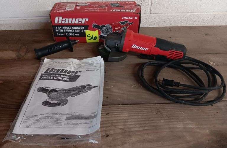 Bauer 4 1/2" Angle Grinder, In Original Box, Does Work - ELCO Auctions