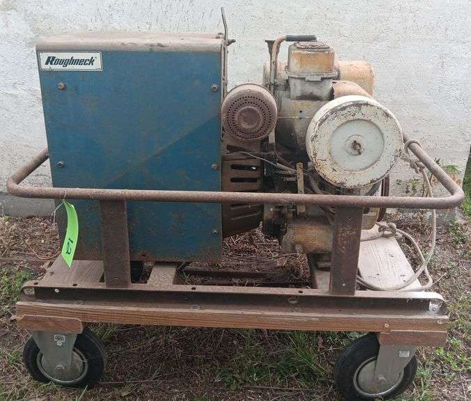 Miller Roughneck 2E Welding Machine On Rolling Cart w/ Leads & Chicago ...