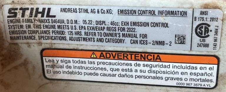 Stihl MS 251C Gas Chainsaw, Does Work - ELCO Auctions