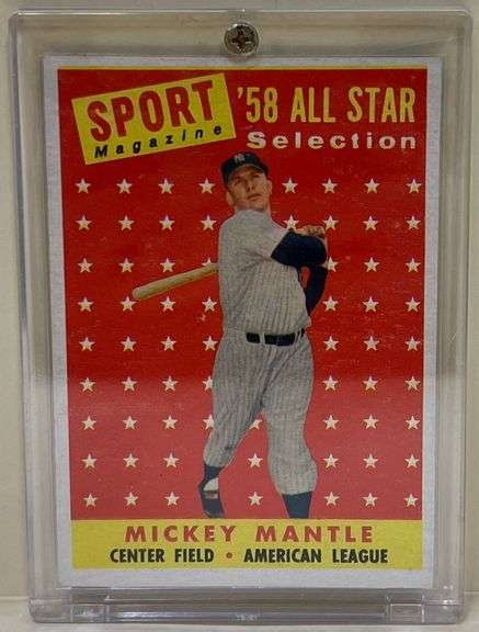 1958 Topps All Stars, Mickey Mantle #7 New York Yankees Baseball Card ...