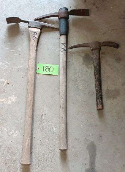3) Pick Axes 34", 35" & 16- 3/4" Handles - ELCO Auctions