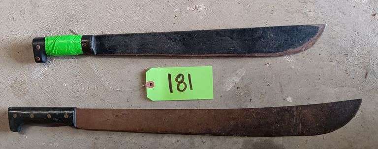 2) Machetes, 22" & 18" Blades - ELCO Auctions
