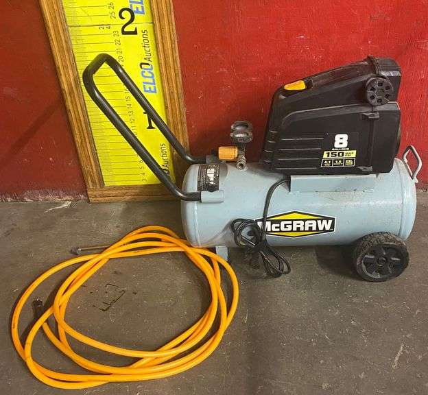 McGraw 8 Gallon Oil Free Portable Air Compressor, Does Work - ELCO Auctions
