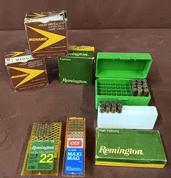 7) Partial Boxes of Ammo, 12g Shotgun Shells, .22LR & .22WMR, .30-30 ...