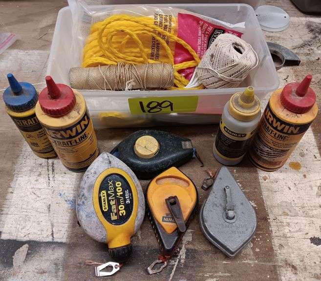 Rope/String, Chalk Line Reels, & Marking Chalk - ELCO Auctions