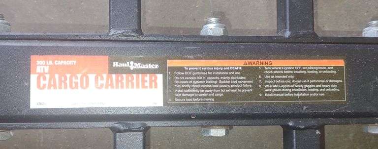 Haul Master 300lb Capacity ATV Cargo Carrier - ELCO Auctions