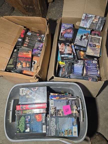 BOXES OF VHS TAPES. - Freedom Auctions LLC