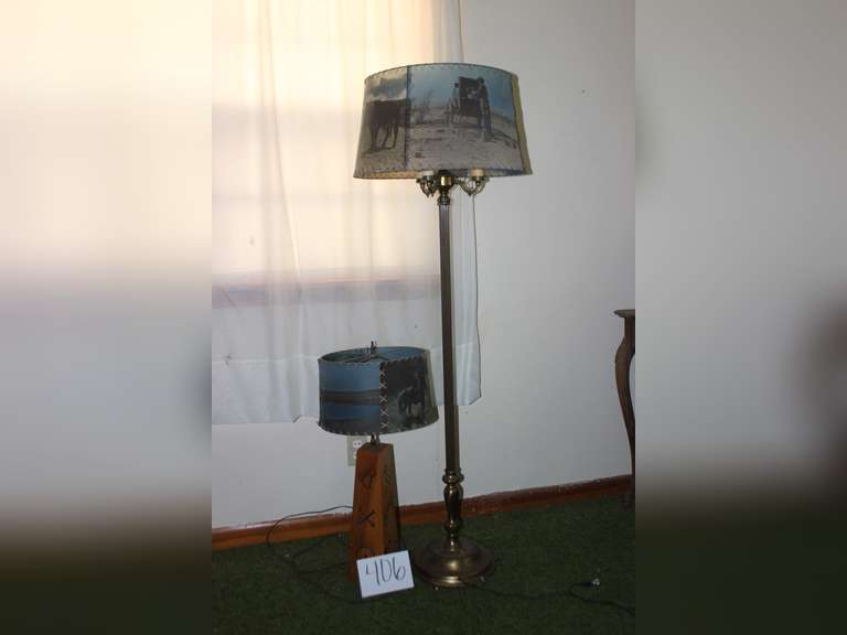Brand Lamp and Standing Lamp with Western Lamp Shades - Hewitt Land Company