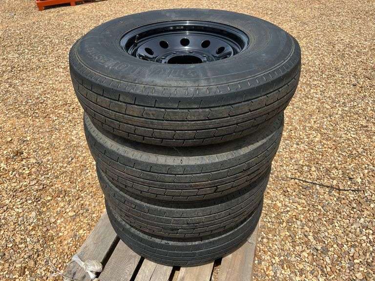 (4) Trail Quest ST235/80 R16 Trailer Tires with Rims - JJ Merchant
