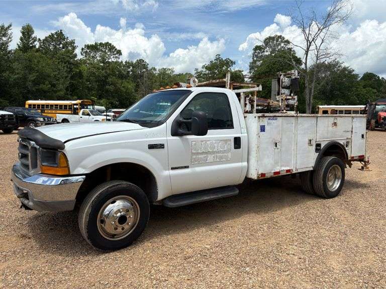 2000 Ford F450 Service/Utility Body Truck w/Material Handling Crane ...