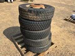 (5) Sumitomo ST918 245/70 R19.5 Tires w/ Rims - JJ Merchant