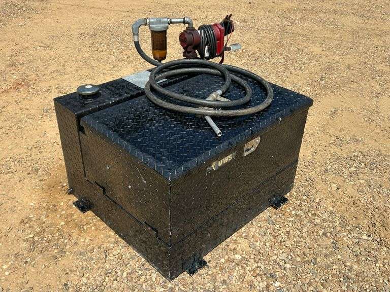 UWS Diamond Plated Aluminum 50 Gallon Fuel Tank W/Pump & Toolbox - JJ Merchant LLC