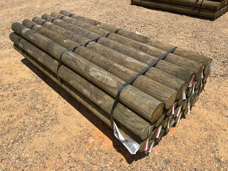 (26) NEW/UNUSED 8’ Round Treated Posts - JJ Merchant LLC