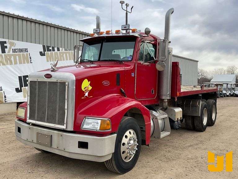 1998 PETERBILT 385 TANDEM AXLE REGULAR CAB FLATBED TRUCK VIN: 1NPGXU0X8WN448134 - Jeff Martin ...