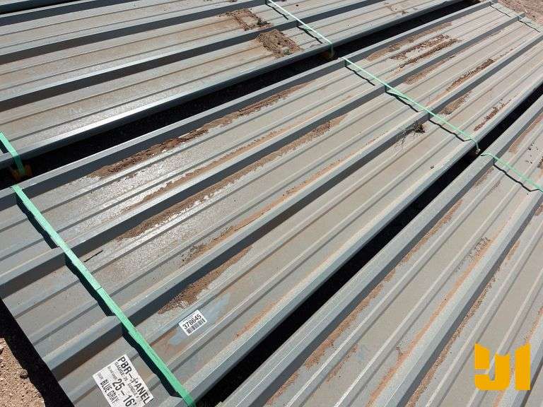 25PCS @16 FT BLUE GRAY 26 GAUGE PBR PANELS - Jeff Martin Auctioneers, Inc.