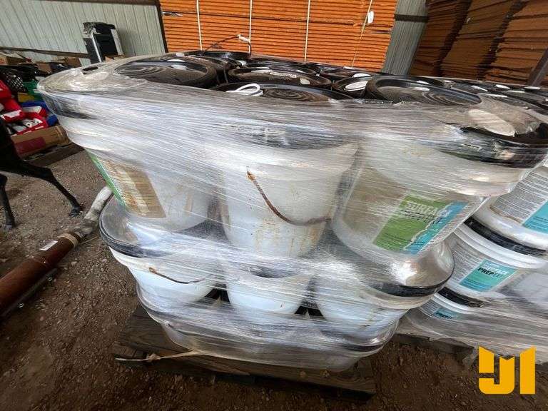 PALLET OF VARIOUS BUCKETS OF SURFACE PREP EXT CONCRETE NEUTRALIZER ...