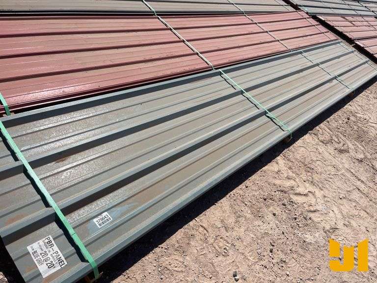 20PCS @20 FT BLUE GRAY 26 GAUGE PBR PANELS - Jeff Martin Auctioneers, Inc.