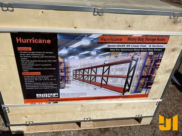 HURRICANE HEAVY DUTY STORAGE RACKS MODEL QH39, 39 LINEAR FEET, - Jeff ...