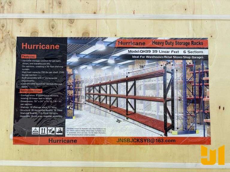 UNUSED 2025 HURRICANE QH39 HEAVY DUTY STORAGE RACKS - Jeff Martin ...