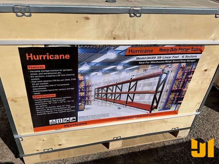 HURRICANE HEAVY DUTY STORAGE RACKS MODEL QH39, 39 LINEAR FEET, - Jeff ...
