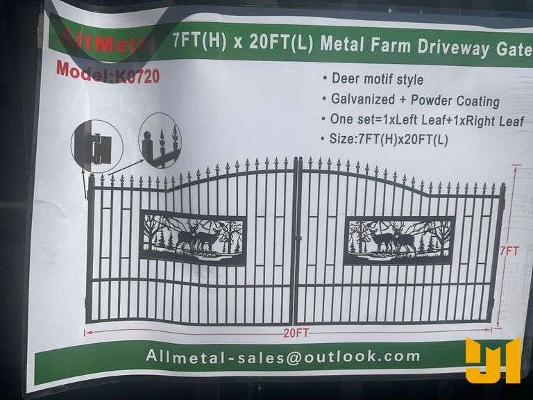 UNUSED 2024 ALLMETAL K0720 METAL FARM DRIVEWAY GATE - Jeff Martin ...