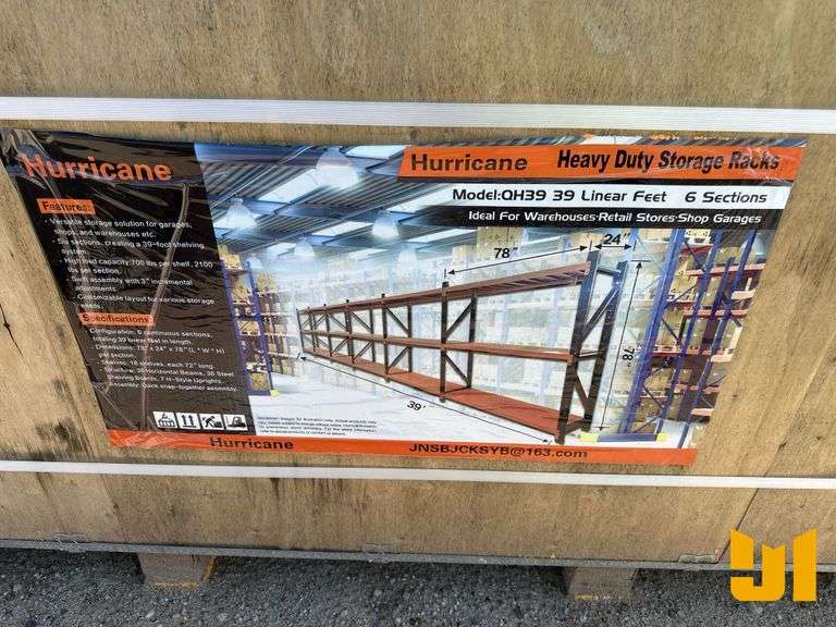 UNUSED HURRICANE QH39 39 FT 6 SECTION HEAVY DUTY STORAGE RACKS - Jeff ...