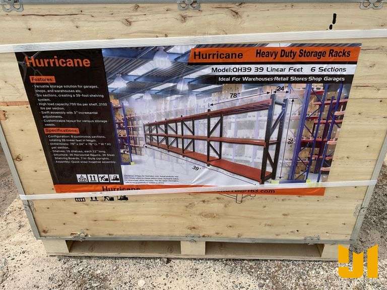 UNUSED 2025 HURRICANE H39- HEAVY DUTY STORAGE RACKS - Jeff Martin ...