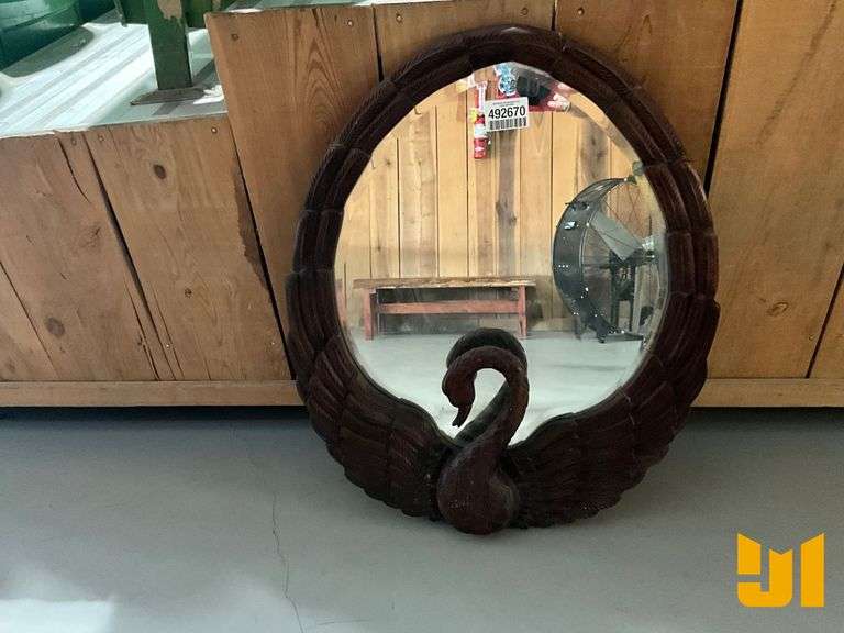 WOODEN SWAN MIRROR - Jeff Martin Auctioneers, Inc.