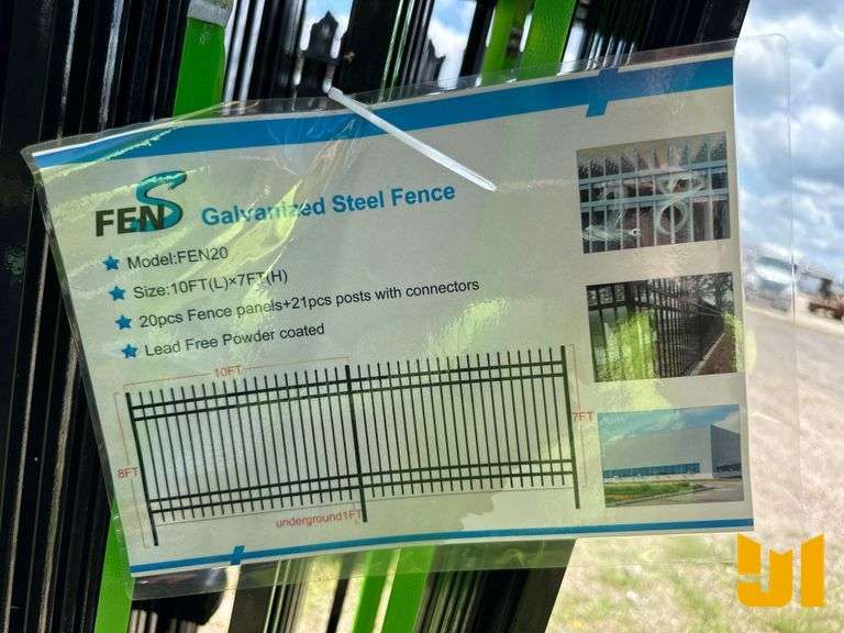 UNUSED FENS FEN20 10 FT X 7 FT GALVANIZED STEEL FENCE - Jeff Martin ...