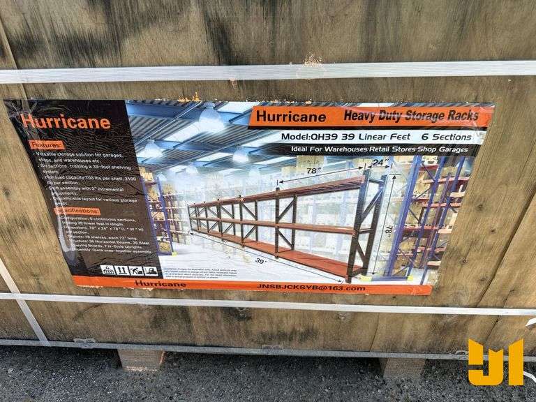 UNUSED HURRICANE QH39 39 FT 6 SECTION HEAVY DUTY STORAGE RACKS - Jeff ...