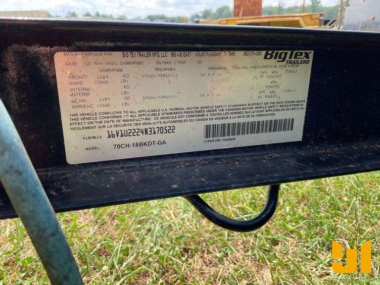 2022 BIG TEX TAG A LONG EQUIPMENT TRAILER VIN: 16V1U2224N3170522 - Jeff ...
