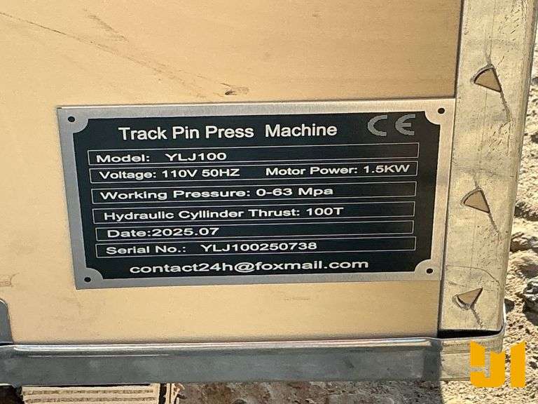 UNUSED SKLP YLJ100 HYDRAULIC TRACK PIN PRESS MACHINE - Jeff Martin ...