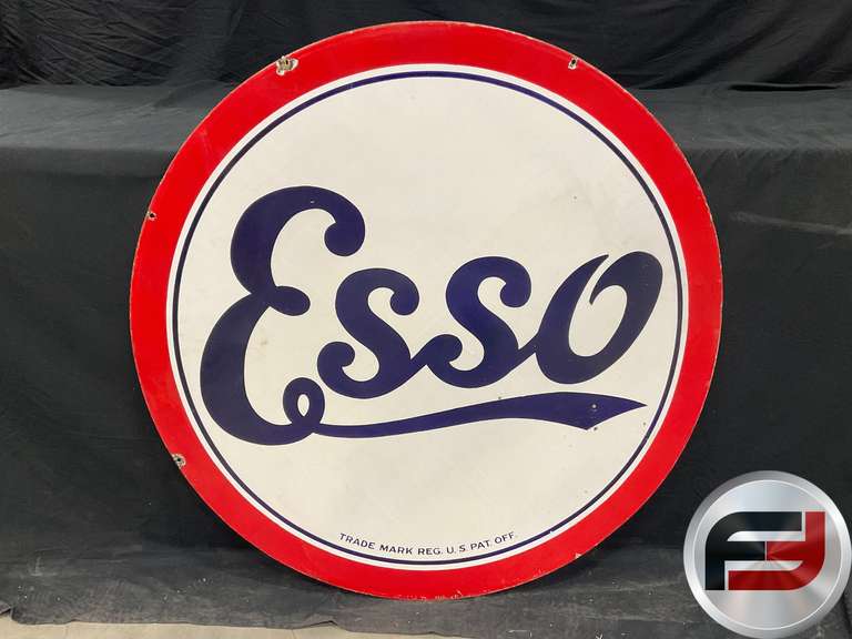 STANDARD, ESSO, PORCELAIN SIGN 42 INCH DOUBLE SIDED, NO RESERVE ...