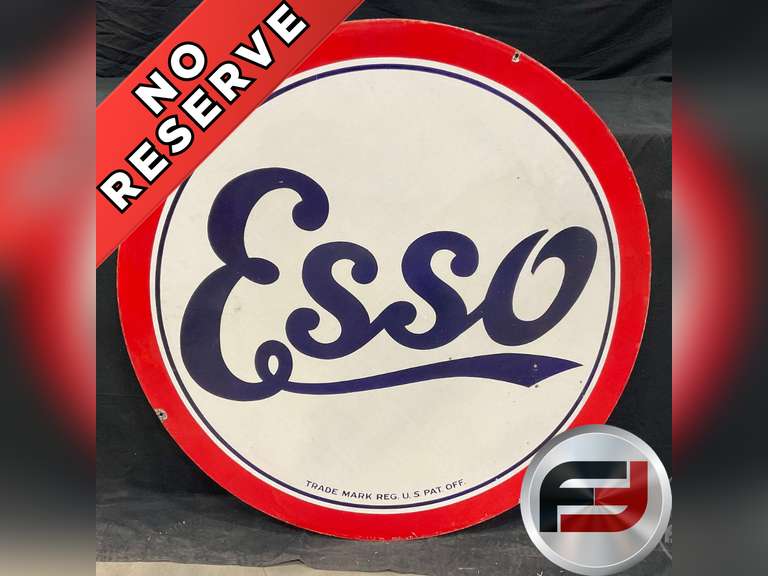 STANDARD, ESSO, PORCELAIN SIGN 42 INCH DOUBLE SIDED, NO RESERVE ...