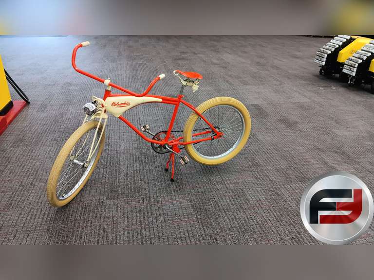 COLUMBIA BICYCLE SPRINGER FRONT FORKS ,FAT TIRE,BEACH BARS, HEADLIGHT ...