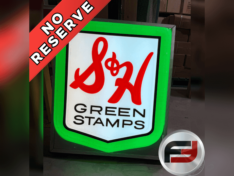 S & H GREEN STAMPS SIGN, DOUBLE-SIDED, 32” X 37”, - Freije & Freije ...