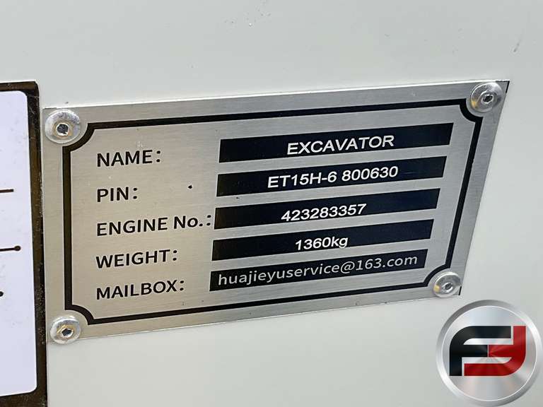 UNUSED 2025 BATTLER ET15H-6 MINI EXCAVATOR SN: ET15H-6 800630 - Freije ...