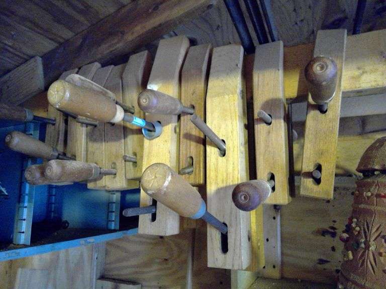 Vintage Wooden turn handle clamps - Land of Goshen Auction House
