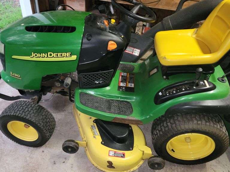 John Deere L130 Automatic Riding Mower with attachments - Land of ...