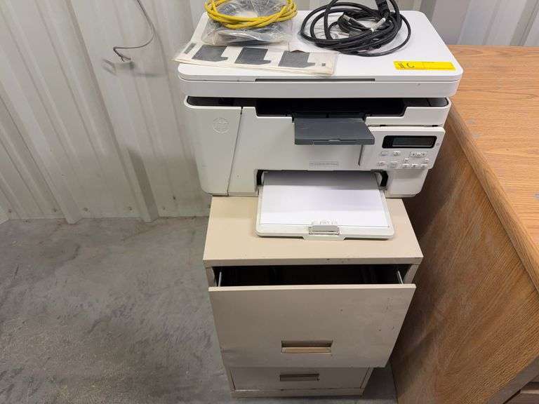 HP printer, filing cabinet - Ruhter Auction & Realty, Inc.