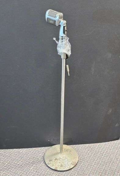 Vintage Shure 55SW Microphone and Stand - BidSells
