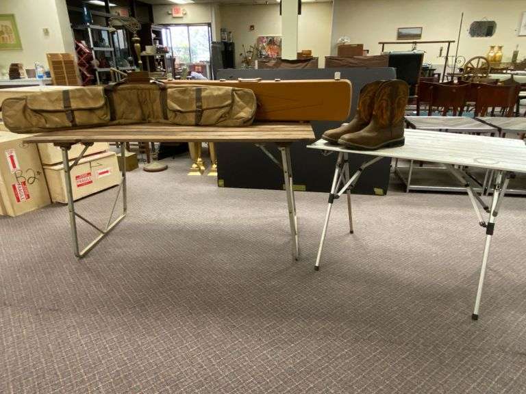 Coleman Aluminum Top Folding Camping Table, L. L. Bean Rifle Case, Gun ...