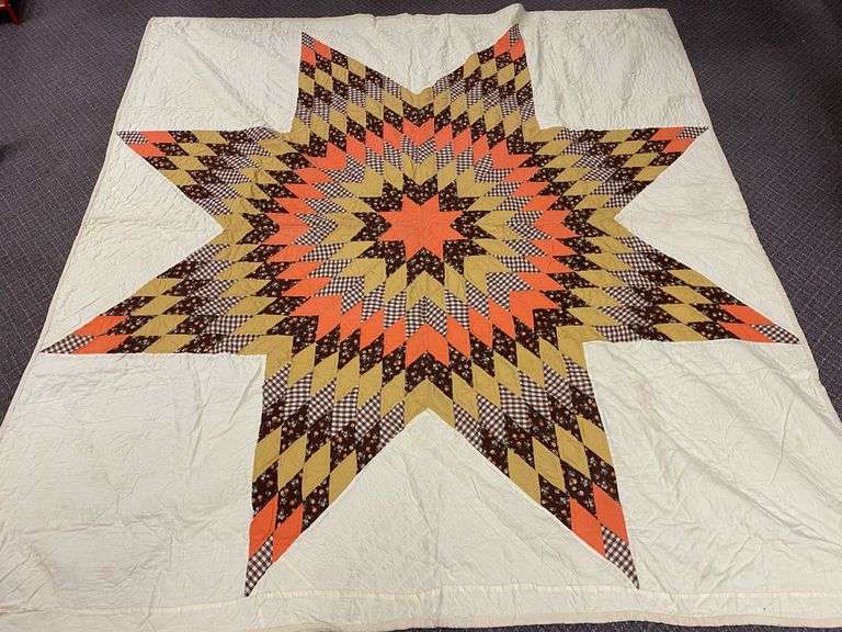 Vintage Lone Star Diamond Patchwork Quilt - BidSells