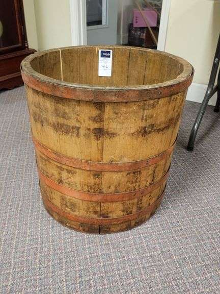 Oak Storage Barrel/Planter - BidSells